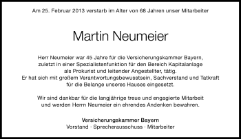 Traueranzeigen von Martin Neumeier | SZ-Gedenken.de
