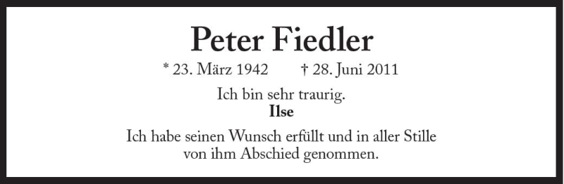 Traueranzeigen von Peter Fiedler | SZ-Gedenken.de