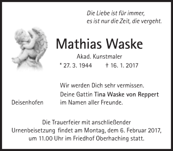 Traueranzeigen von Mathias Waske | SZ-Gedenken.de