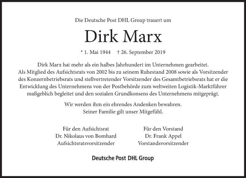 Traueranzeigen von Dirk Marx | SZ-Gedenken.de