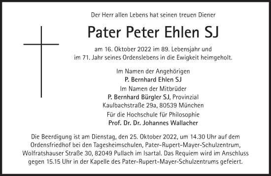 Traueranzeigen von Peter Ehlen | SZ-Gedenken.de